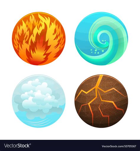 Four Element Set Royalty Free Vector Image Vectorstock