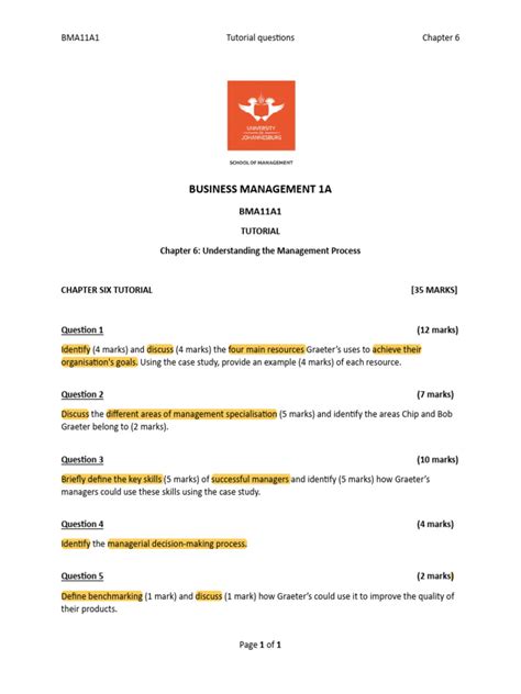 Bma Chapter 6 Tutorial Questions Pdf