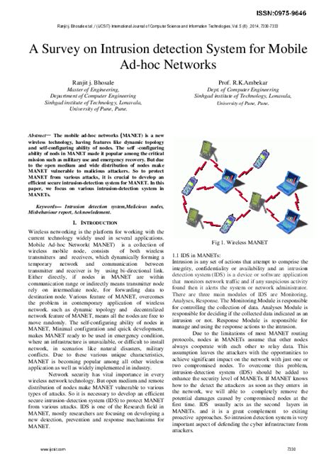 Pdf A Survey On Intrusion Detection System For Mobile Ad Hoc Networks