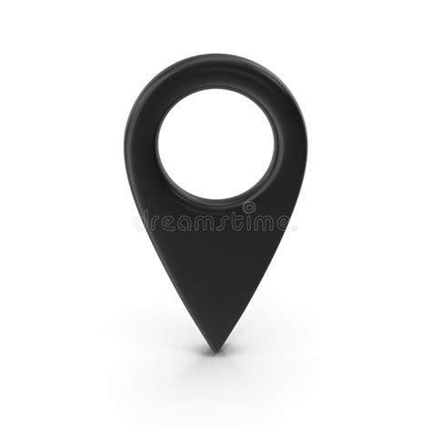 3d black map pointer location map icon stock illustration