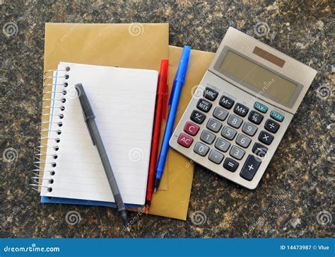 Calculator With Notepad Stock Image Image Of Digital