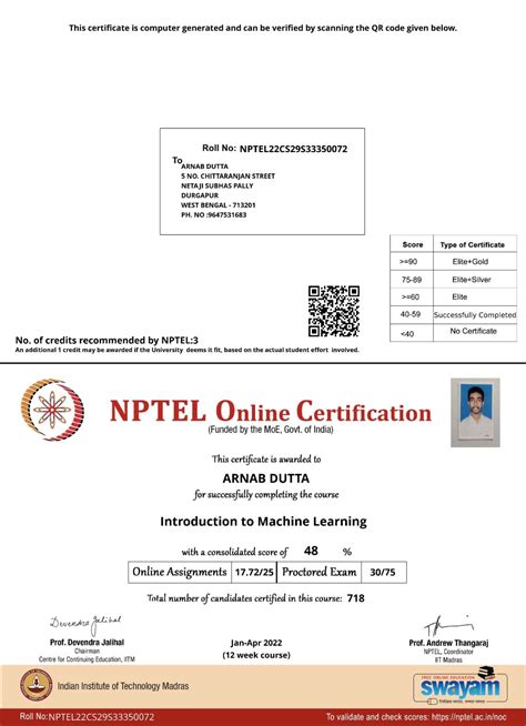 Arnab Dutta On Linkedin Introductiontomachinelearning Onlinecourses Nptel