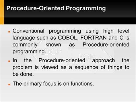 pop vs oop introduction pptx