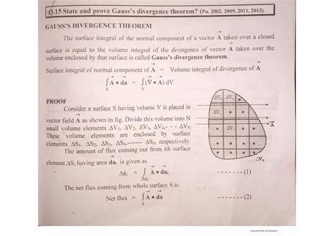 Solution State And Prove Gausss Divergence Theorem And Stokes