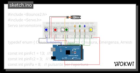 Cancello Scorrevole Wokwi ESP32 STM32 Arduino Simulator