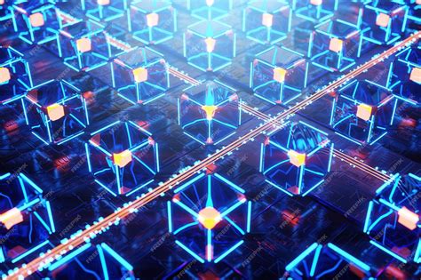 Premium Photo Blockchain Technology Big Data Neural Network Blocks Artificial Intelligence