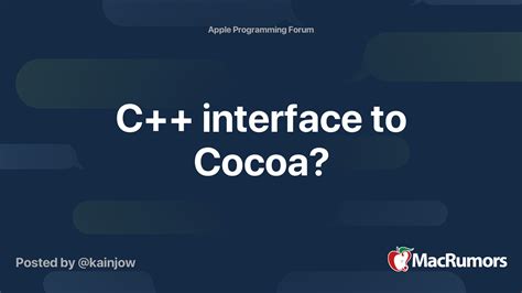 C Interface To Cocoa Macrumors Forums