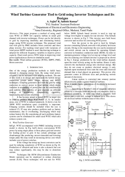 Pdf Wind Turbine Generator Tied To Grid Using Inverter Techniques And Its Designs