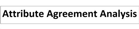 Attribute Agreement Analysis