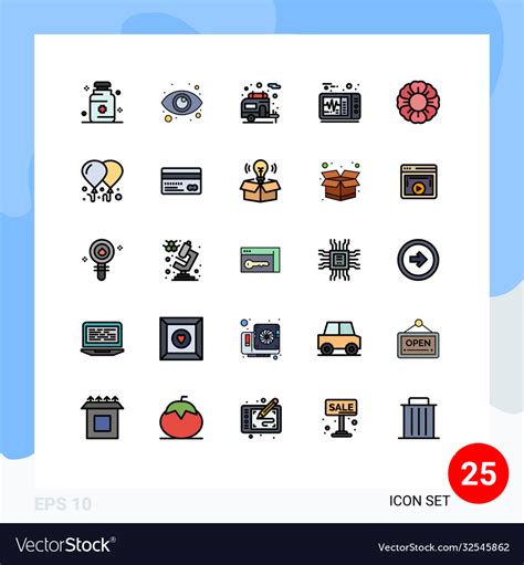 User Interface Filled Line Flat Color Pack Vector Image