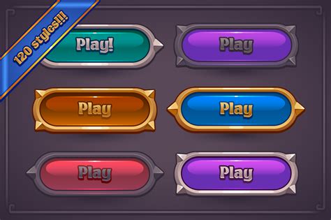 Fantasy Game Button Maker On Behance Button Game Game Ui Game Icon