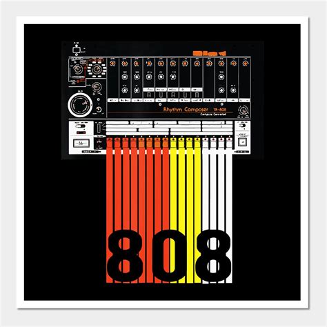 808 Drum Machine T Shirt Music And Beats Wall Art Print