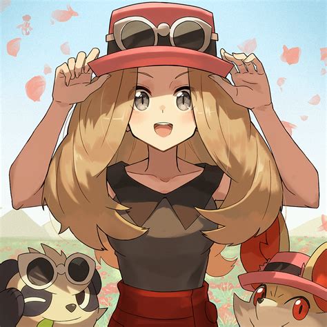 Serena Fennekin Pancham And Floette Pokemon And 1 More Drawn By