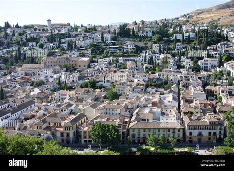 View Of Old Town From Granada Palacio Nazaries La Alhambra Granada