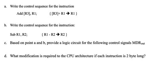 Solved Consider The Below Single Bus CPU Chegg