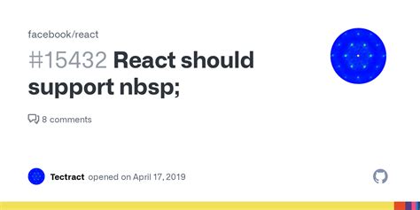 React Should Support Nbsp Issue Facebook React GitHub