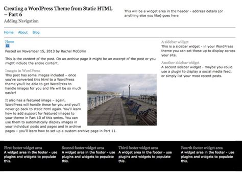 Creating A WordPress Theme From Static HTML Adding Navigation Envato