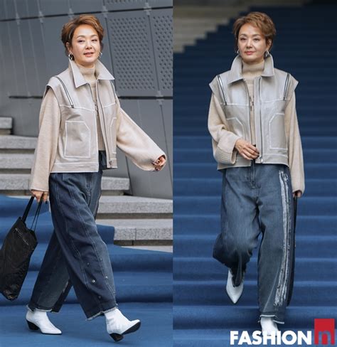 배종옥 60대의 품격 톤온톤으로 살린 품격의 패션위크 나들이룩 패션엔