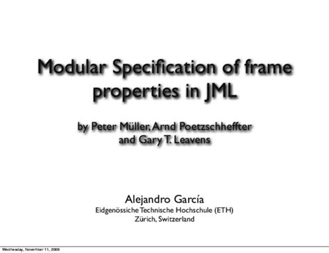 Pdf Modular Specification Of Frame Properties In Jml