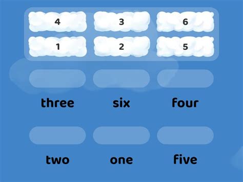 Numbers Matching 1 6 Match Up