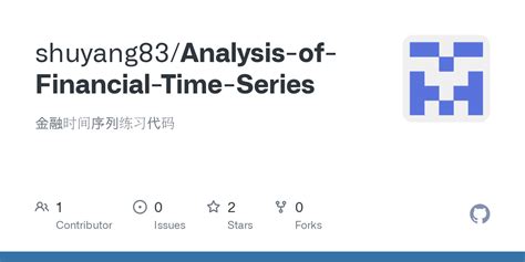 GitHub shuyang83 Analysis of Financial Time Series 金融时间序列练习代码