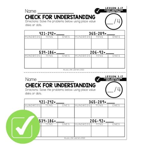 Lucky To Learn Math 3 Digit Subtraction Expanded Form Lesson 317