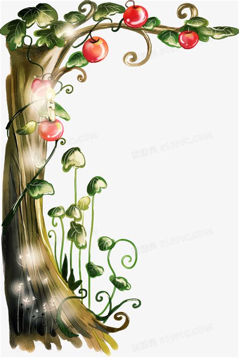 手绘扁平手绘苹果树质感图片免费下载png素材编号vgpi5d4wj图精灵
