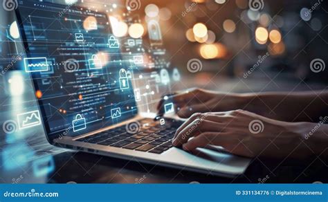 Cyber Security Network Data Protection Concept Digital Padlock On