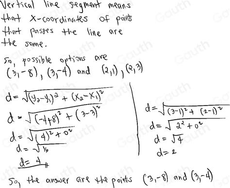 Solved 6 Which Pair Of Points Forms A Vertical Line Segment That Is 4