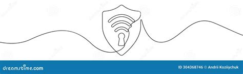 Vpn Icon Line Continuous Drawing Vector One Line Vpn Icon Vector Background Vpn Icon