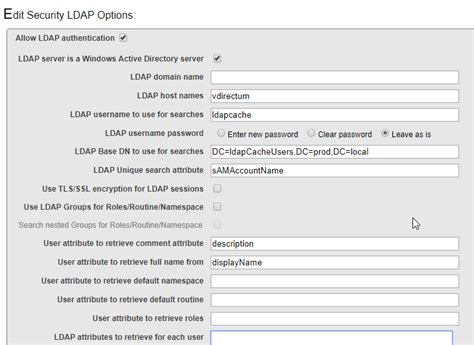 configuring ldap authentication in intersystems caché using microsoft