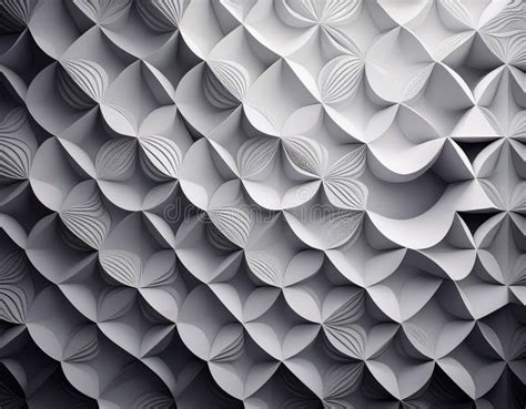 Clean 3d Background With Geometric Patterns In A Monochrome Palette