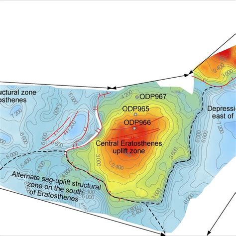 The Time Structural Map In Ms Twt Of Upper Cretaceous Turonian Top In