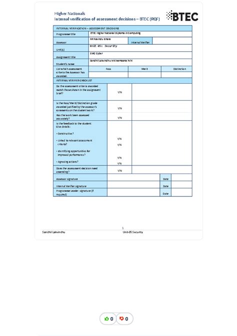 security assignment sample higher nationals internal verification of