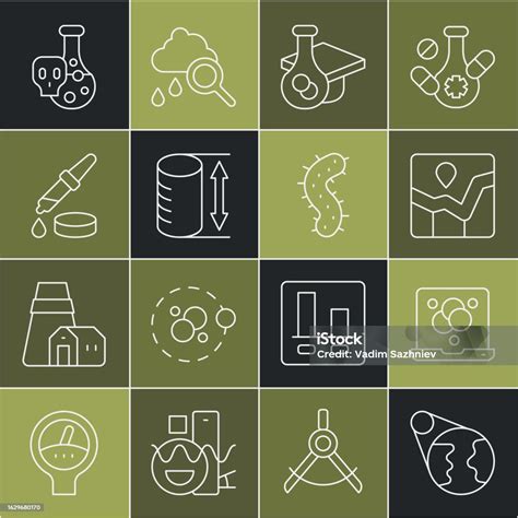 선 지구 지구 화학식 그래프 차트 인포그래픽 눈금 모자 높이 기하학적 그림 피펫 독성 액체가 있는 시험관 및 바이러스 아이콘을 설정합니다 벡터 0명에 대한 스톡 벡터 아트