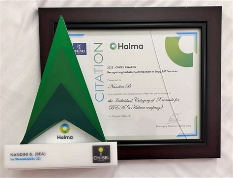 nandini b on linkedin xtramileaward