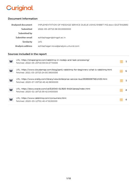 Ouriginal Report Implementation Of Message Service Queue Using Rabbit