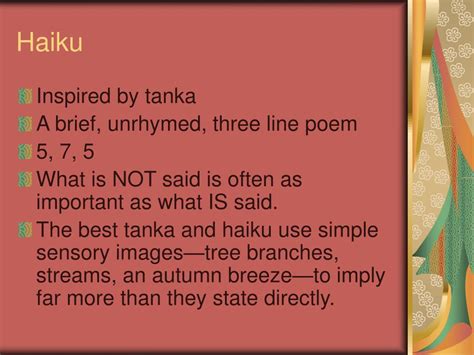 Ppt Haiku And Tanka Powerpoint Presentation Free Download Id2922241