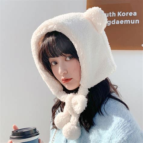 당일출고 방울 곰돌이 뽀글이 후드 모자 털 모자 바라클라바 겨울 스키장 귀도리 귀마개 방한