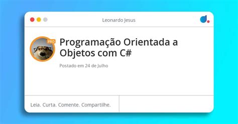 Programação Orientada A Objetos Com C Leonardo Jesus C Poo Dio
