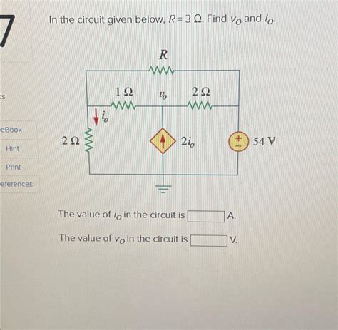 solved in the circuit given below r 3Ω ﻿find vo ﻿and