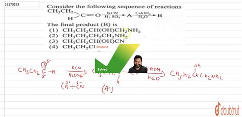 Consider the following sequence of reactions The final product (B