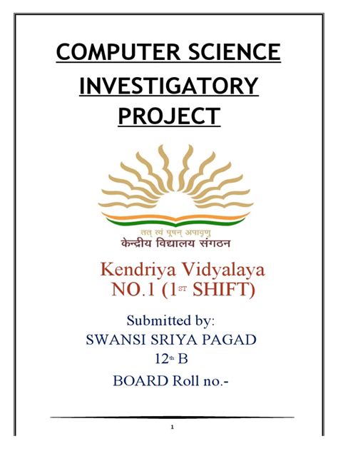 Computer Science Investigatory Project Pdf Programming Computer