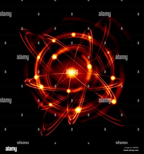 Image Of Color Atoms And Electrons Physics Concept Stock Photo Alamy