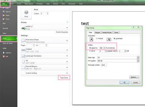 Excel Vba Adjust Printing Setup