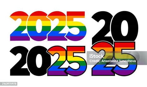 Lgbtq 2025 무지개 로고 세트 프라이드 월 지원의 벡터 기호입니다 0명에 대한 스톡 벡터 아트 및 기타 이미지 0명