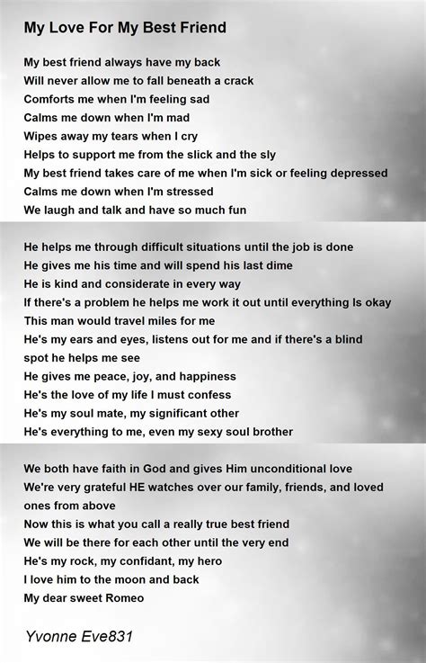 I Love My Best Friend Poem