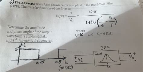 Solved The Square Waveform Shown Below Is Applied To The Chegg