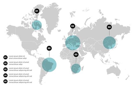세계 지도 비즈니스 인포그래픽 무료 벡터