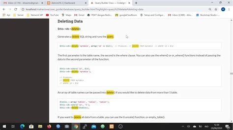 Crud Bagian Ke 4 Hapus Data Code Igniter 30 Youtube